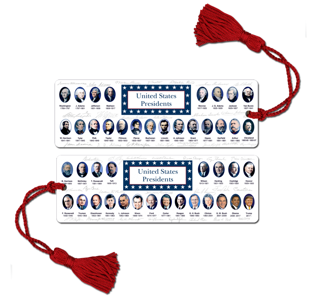Presidents Bookmarks | All Presidents - Portraits - Signatures - Dates ...