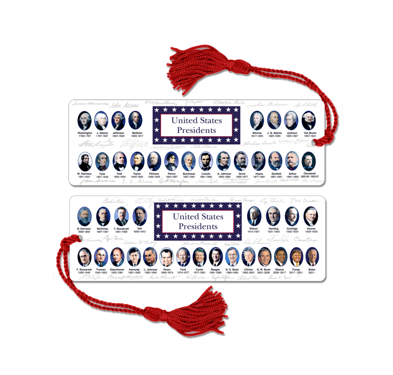 Presidents Bookmarks Portraits - Signatures - Dates in office